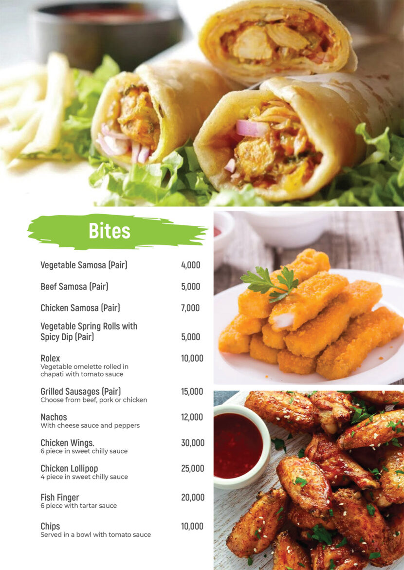Our Menu – Paddy O'ganda's