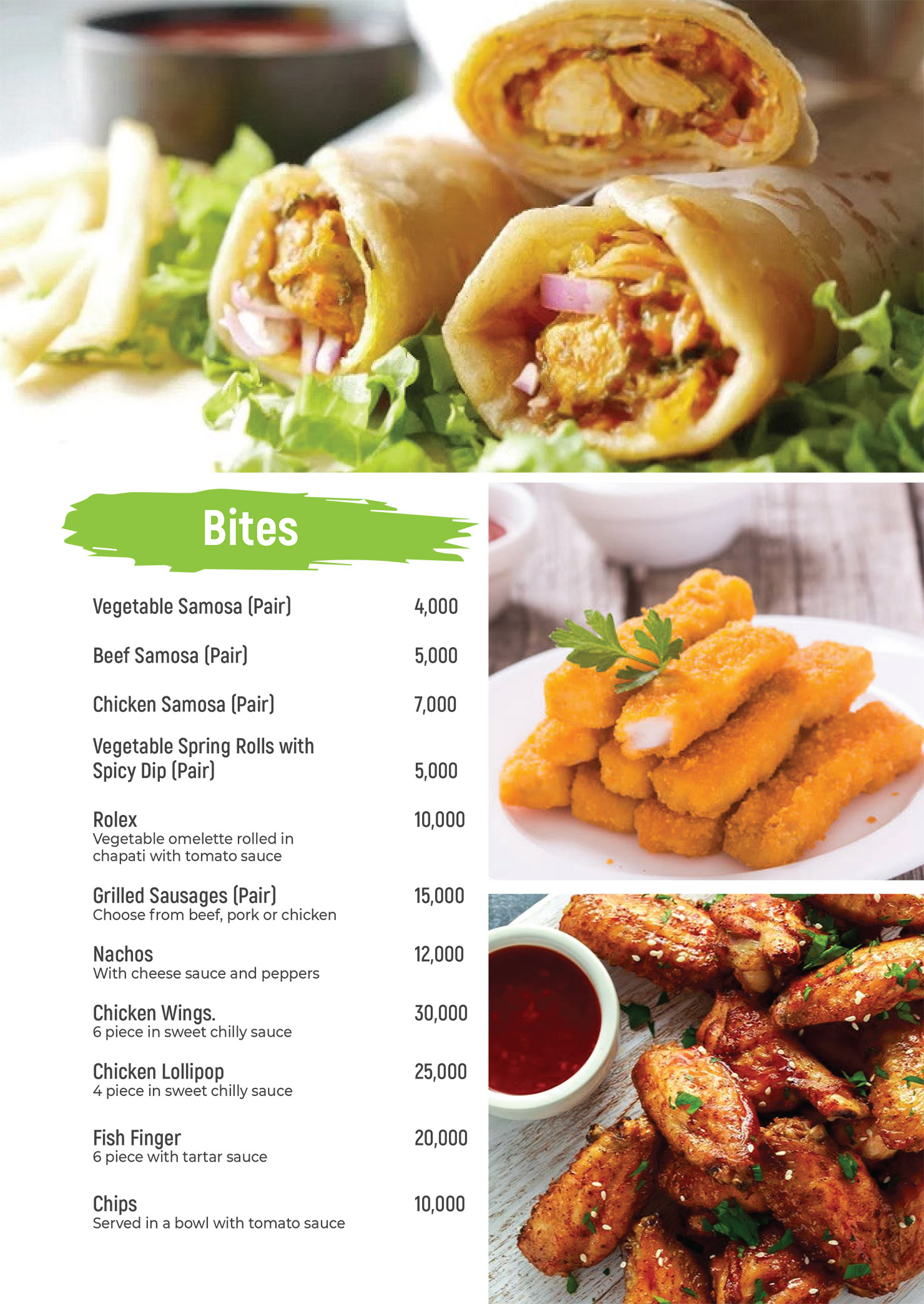Our Menu – Paddy O'ganda's